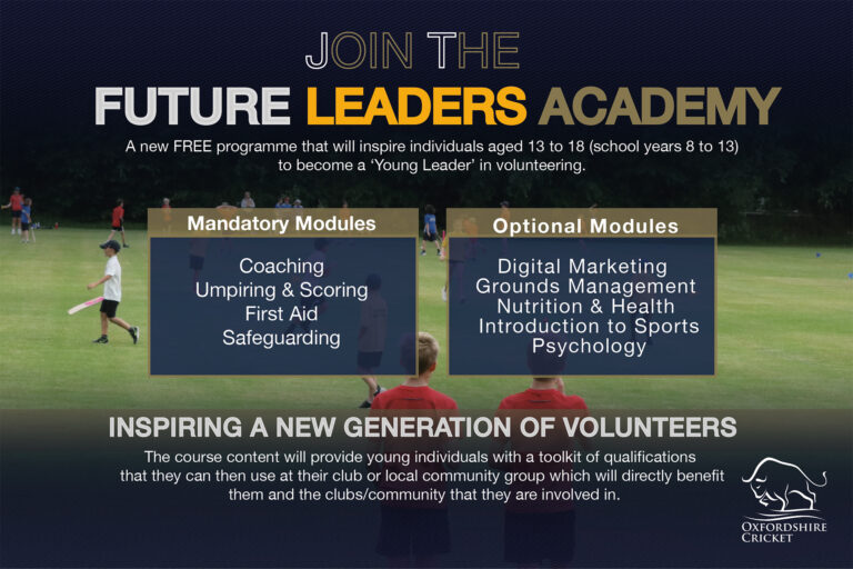 Oxfordshire Cricket Launch Future Leaders Academy – Young Leadership Programme – Oxfordshire Cricket
